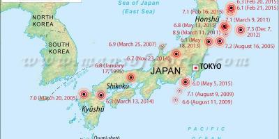 Japonska zemljevid potres, Potres na japonskem zemljevid (Vzhodna Azija ...
